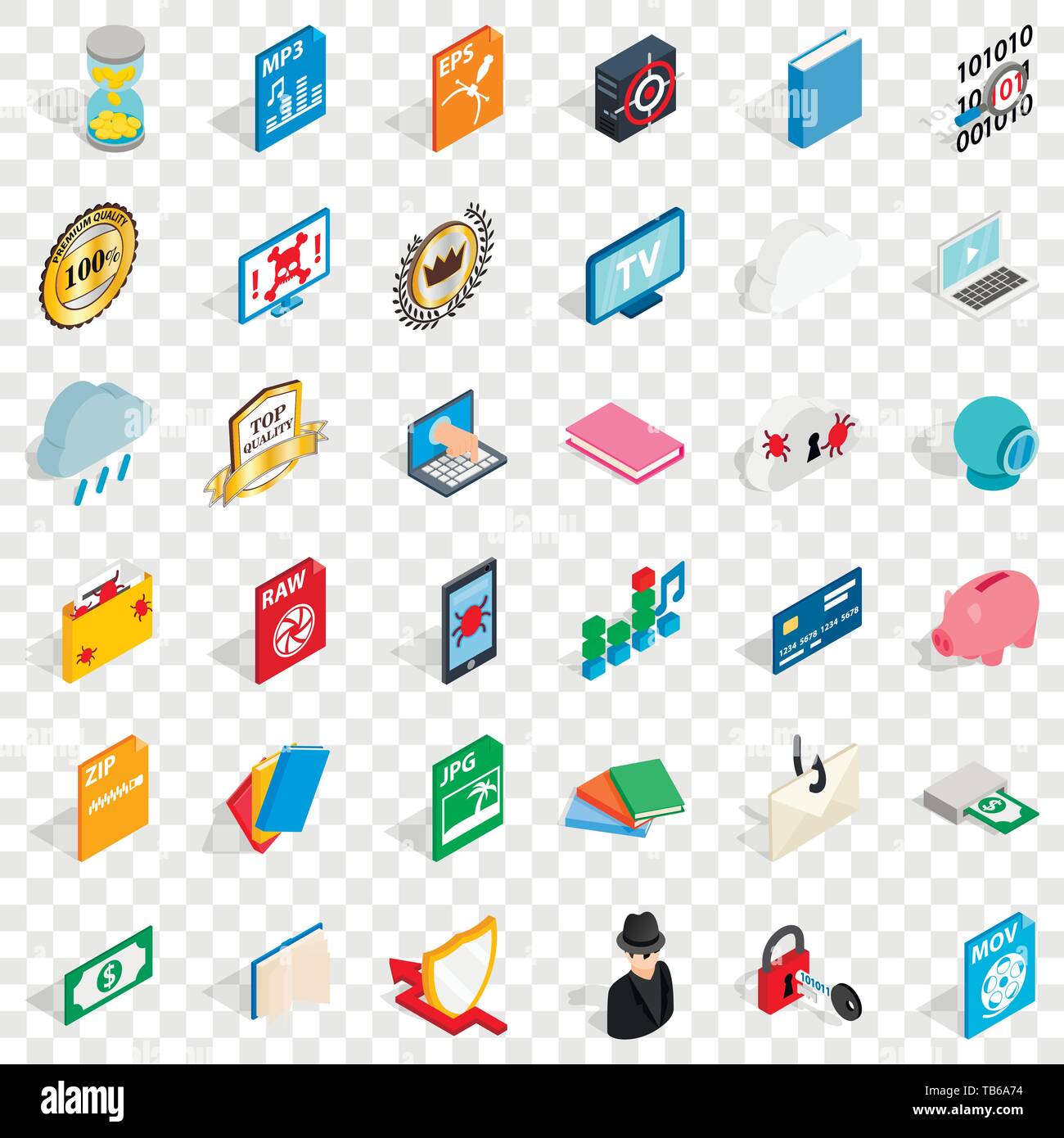 Document icons set, isometric style Stock Vector Image & Art - Alamy