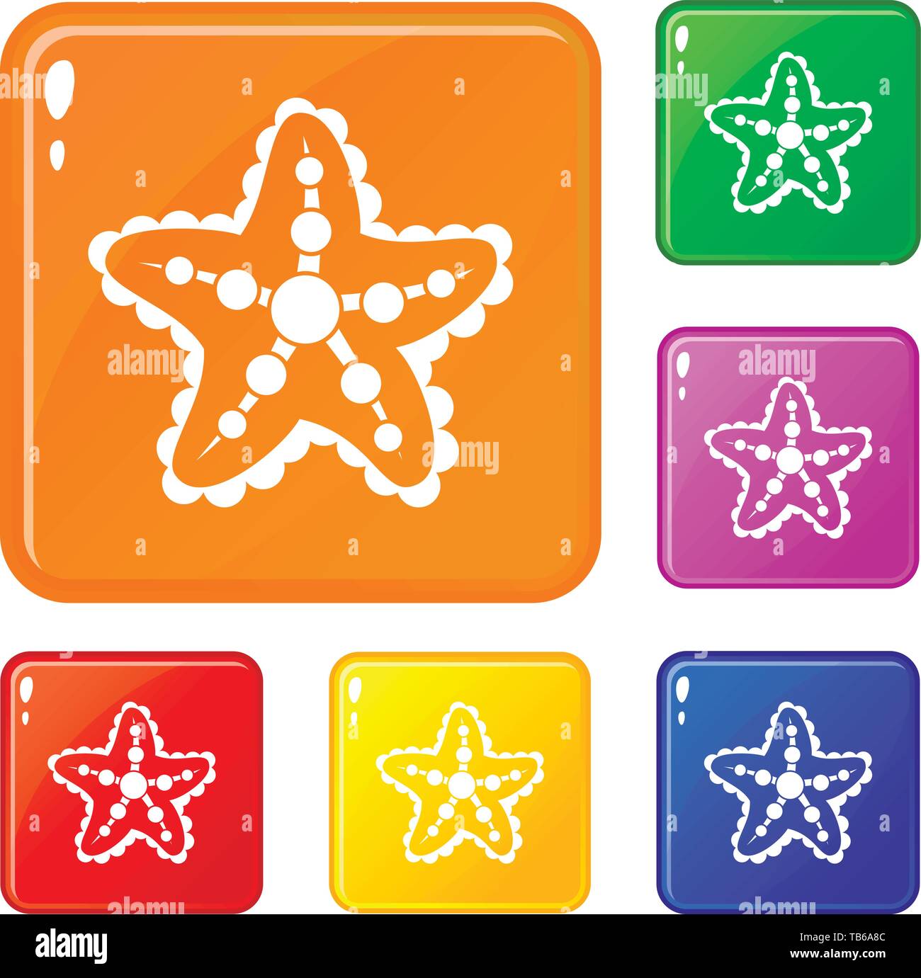Starfish icons set vector color Stock Vector Image & Art - Alamy