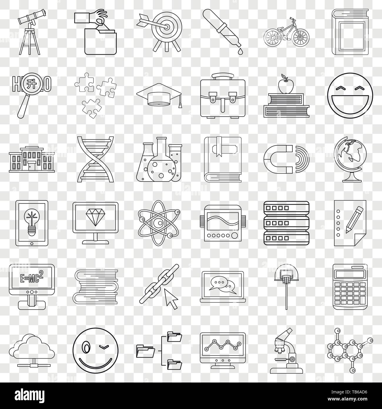 Diploma icons set, outline style Stock Vector Image & Art - Alamy