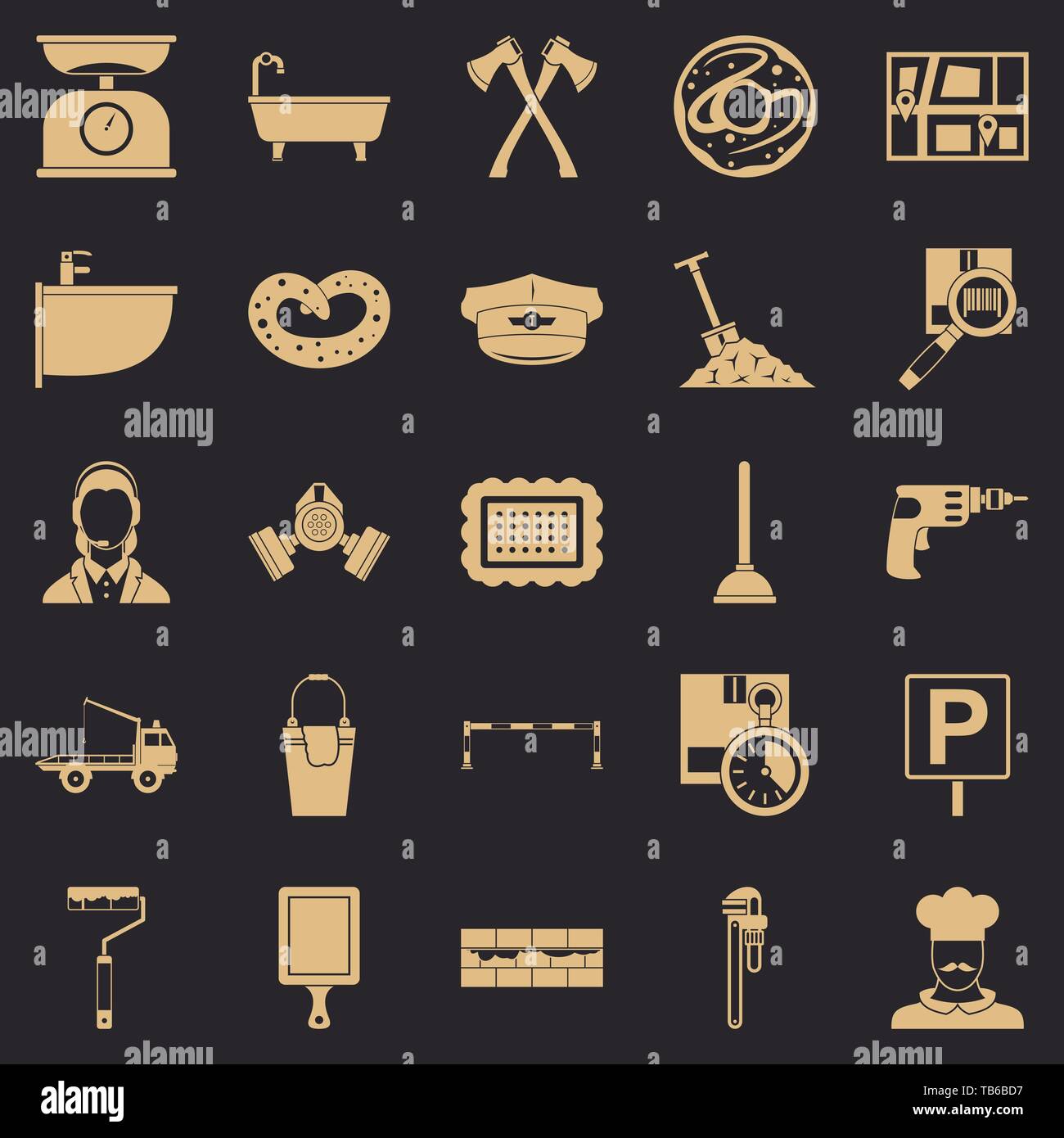 Home care icons set, simple style Stock Vector Image & Art - Alamy