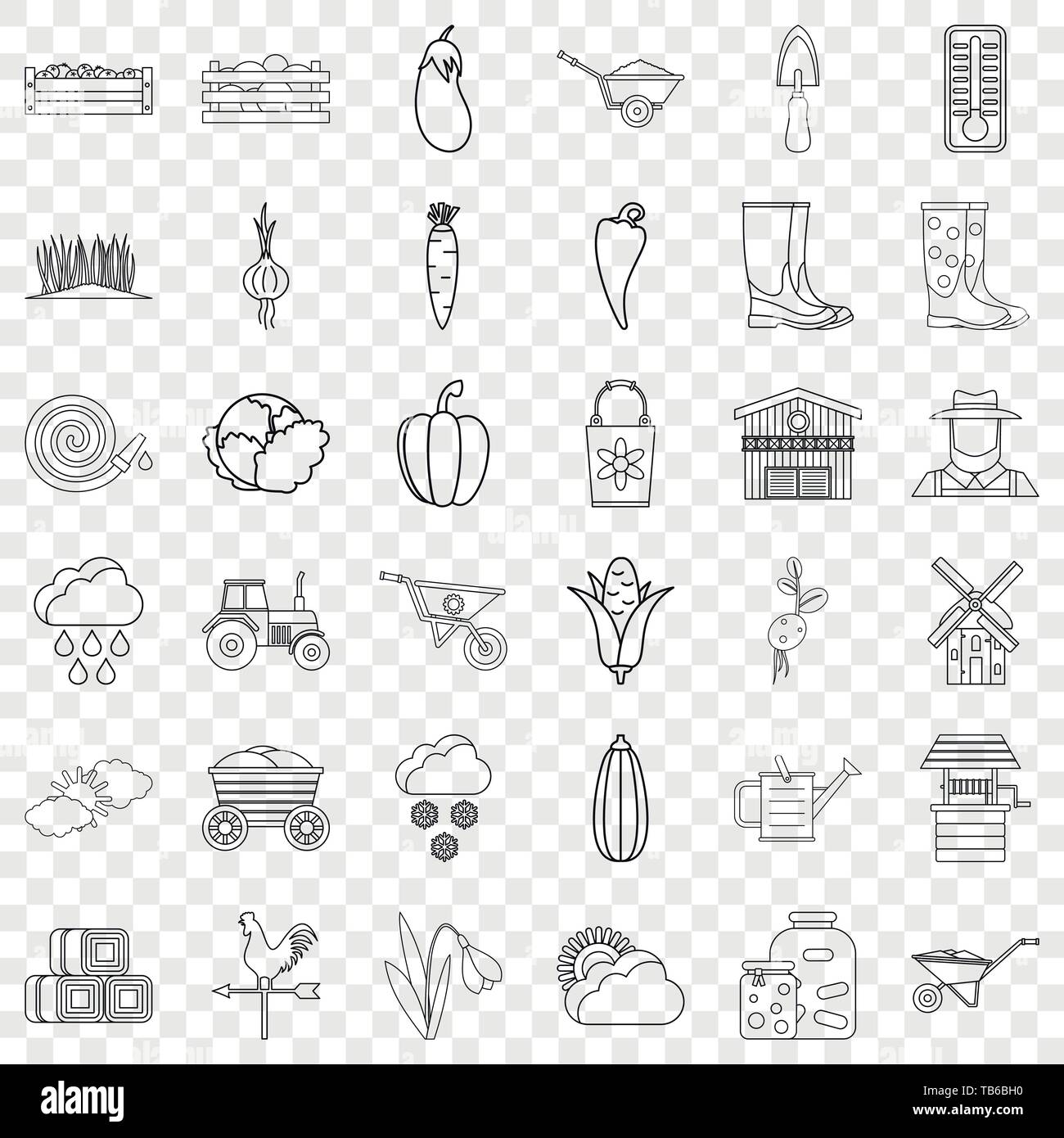 Vegetable icons set, outline style Stock Vector Image & Art - Alamy