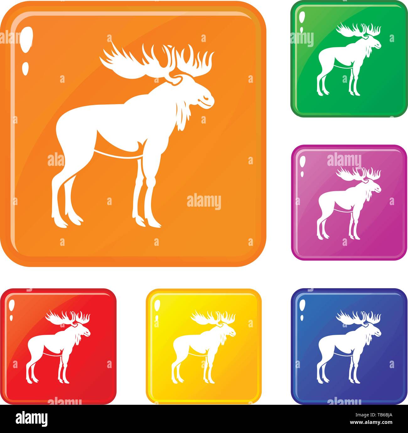 Moose icons set vector color Stock Vector Image & Art - Alamy