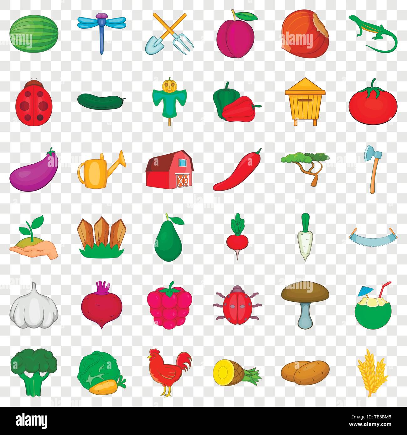 Farming icons set, cartoon style Stock Vector Image & Art - Alamy
