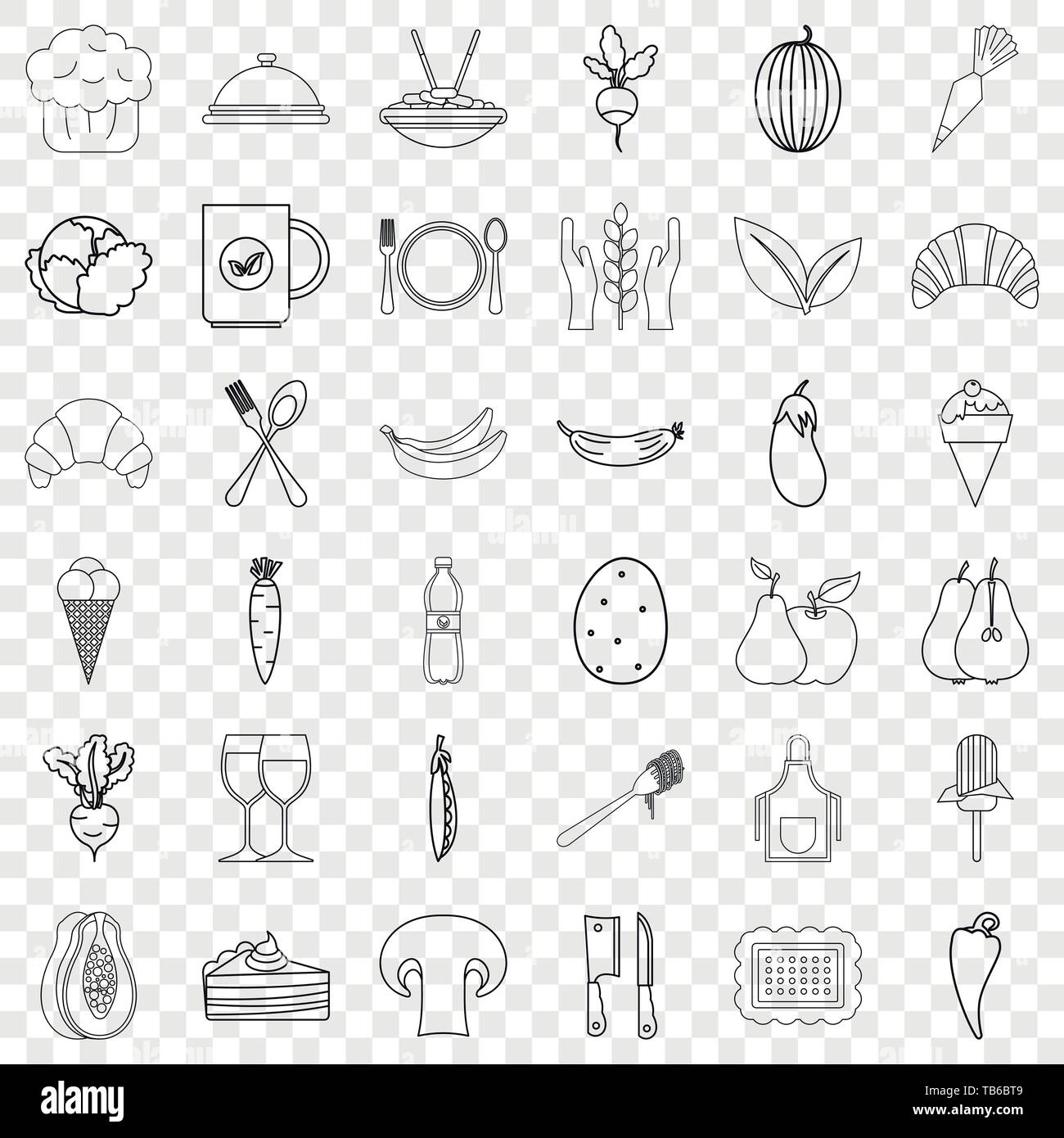 Diet icons set, outline style Stock Vector Image & Art - Alamy
