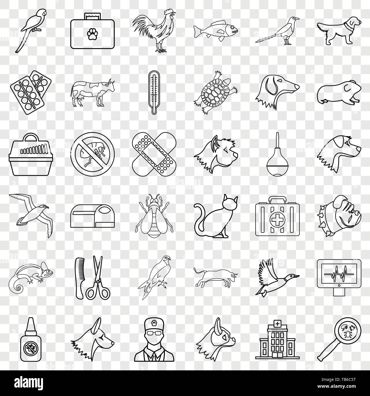 Vet icons set, outline style Stock Vector Image & Art - Alamy