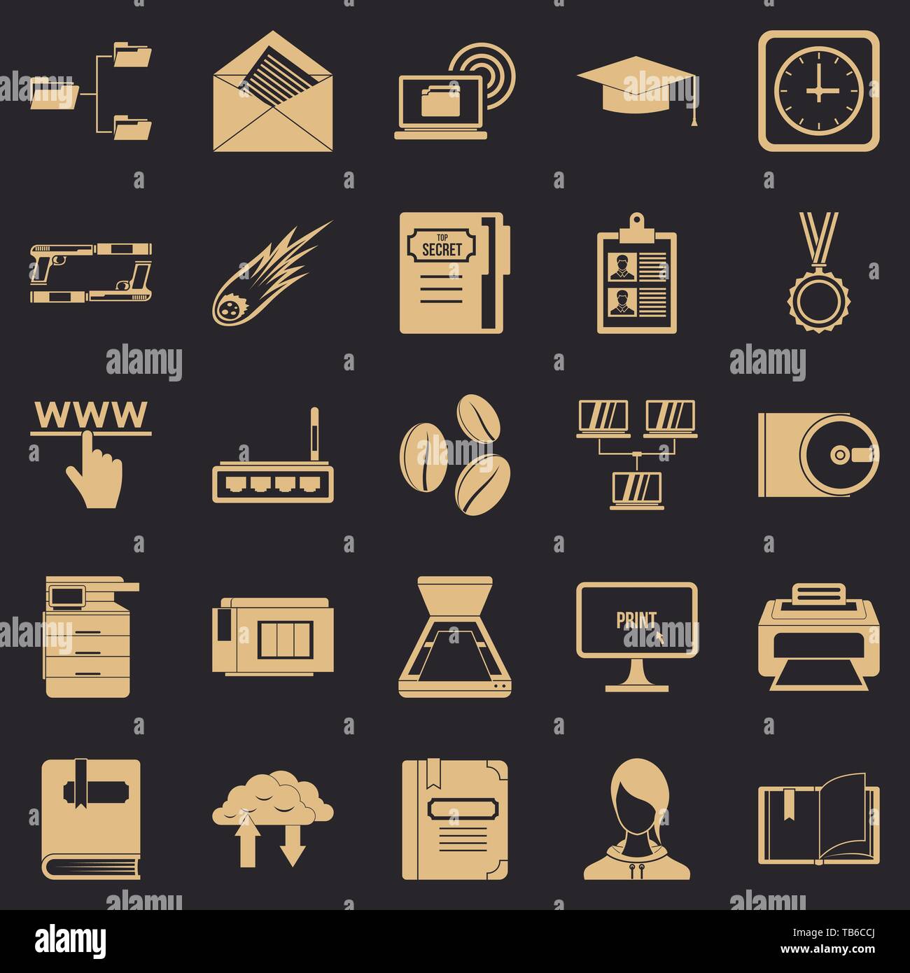 Scribe icons set, simple style Stock Vector Image & Art - Alamy