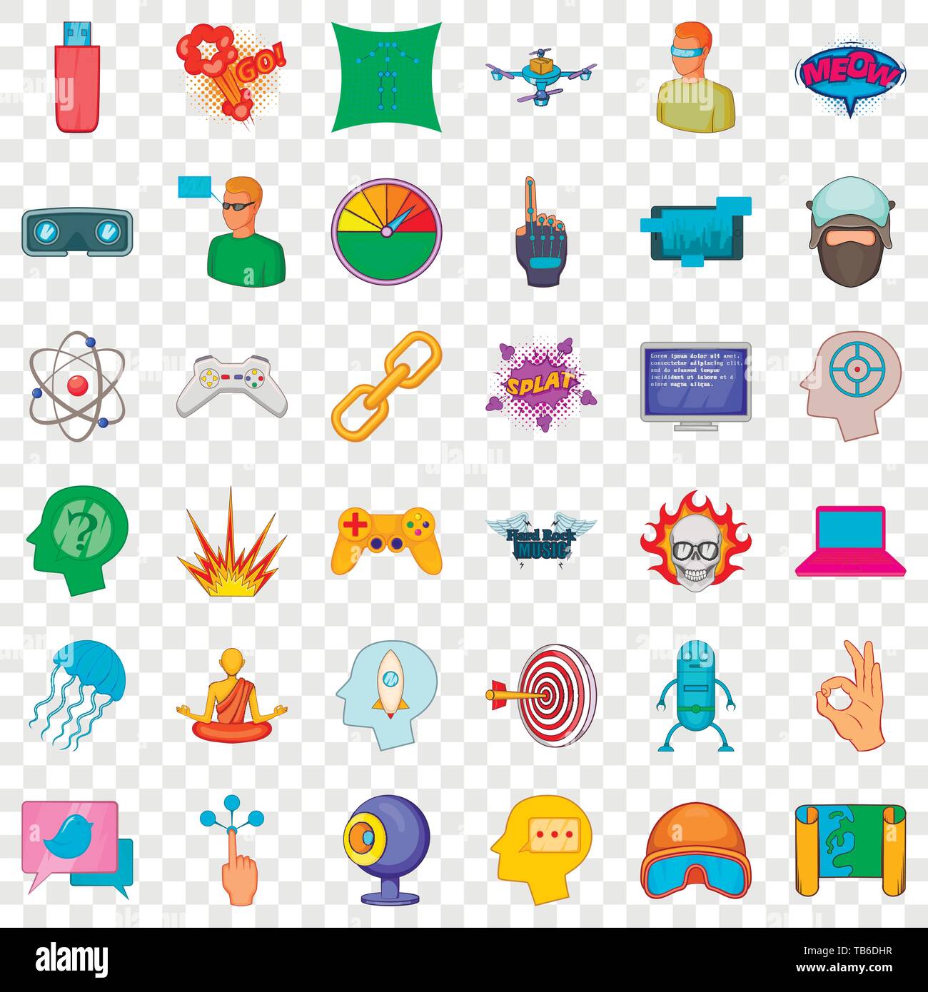 Technology icons set, cartoon style Stock Vector Image & Art - Alamy