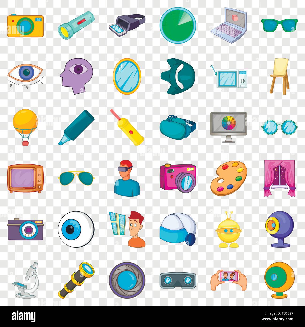 Vision icons set, cartoon style Stock Vector Image & Art - Alamy