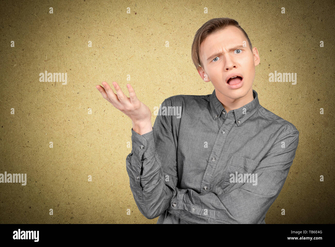 Nervous young man hi-res stock photography and images - Alamy