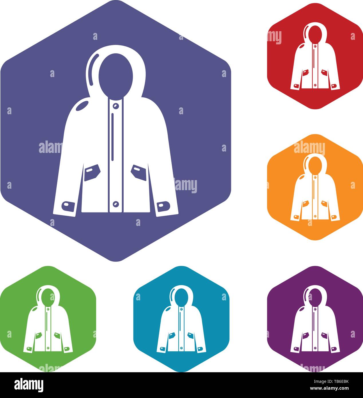Hooded jacket icons vector hexahedron Stock Vector Image & Art - Alamy