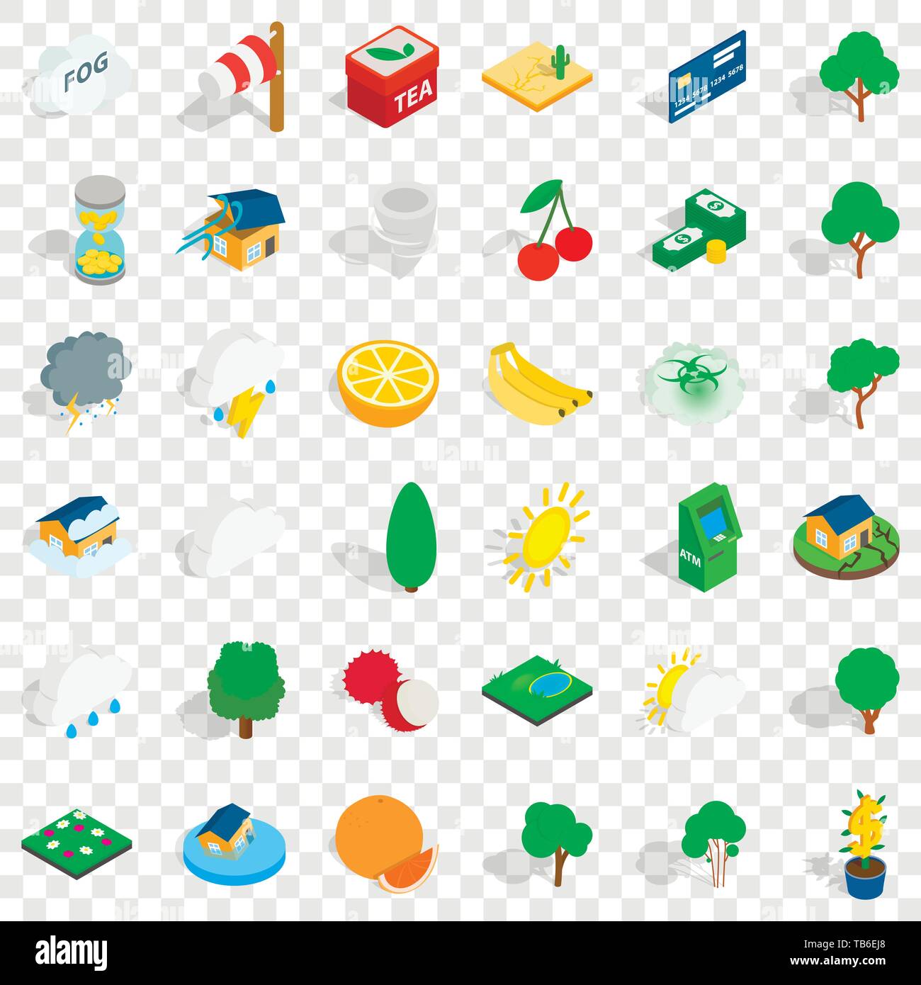 Living icons set, isometric style Stock Vector Image & Art - Alamy