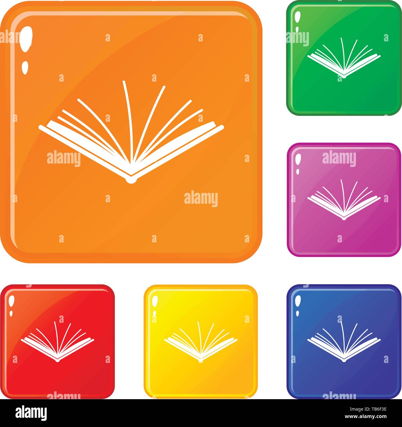 Open tutorial icons set vector color Stock Vector Image & Art - Alamy