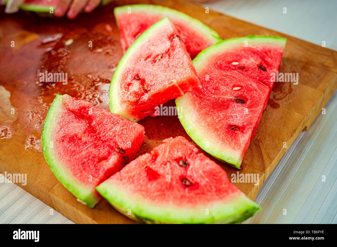 Slice watermelon board outdoor nobody hi-res stock photography and ...