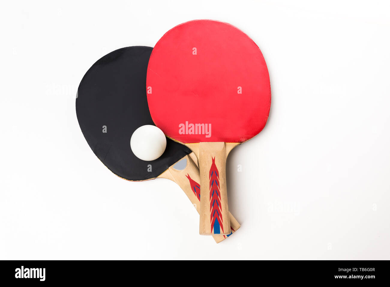 ping-pong rackets and ball, isolated on white Stock Photo - Alamy