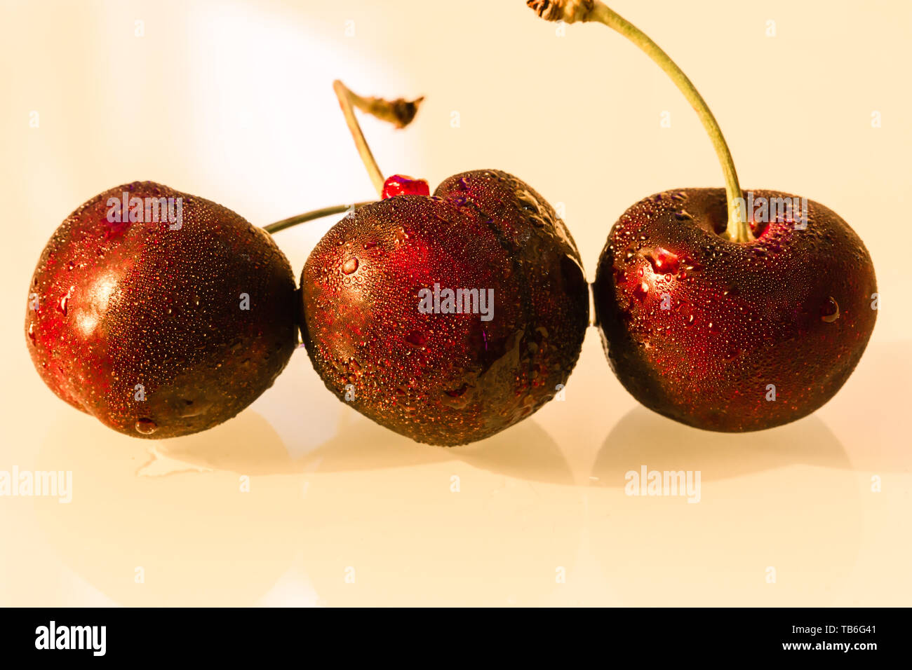purple color cheery on white background Stock Photo - Alamy