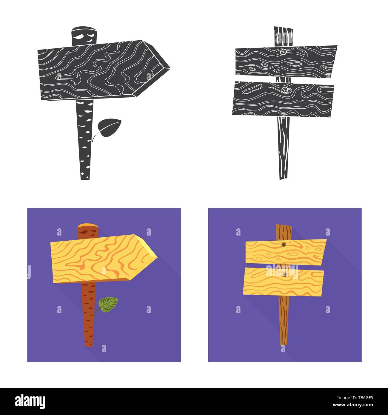 Vector design of raw and forest sign. Collection of raw and hardwood ...