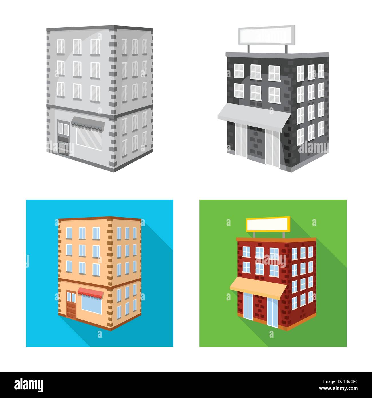 Vector illustration of construction and building symbol. Set of ...
