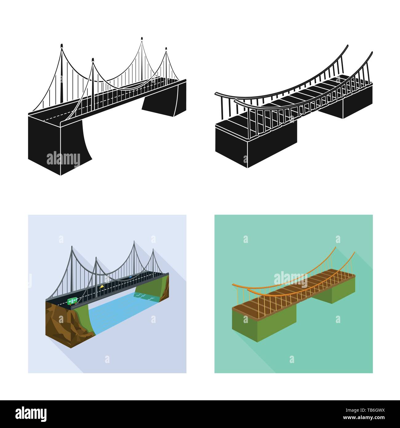Vector illustration of connection and design sign. Collection of ...