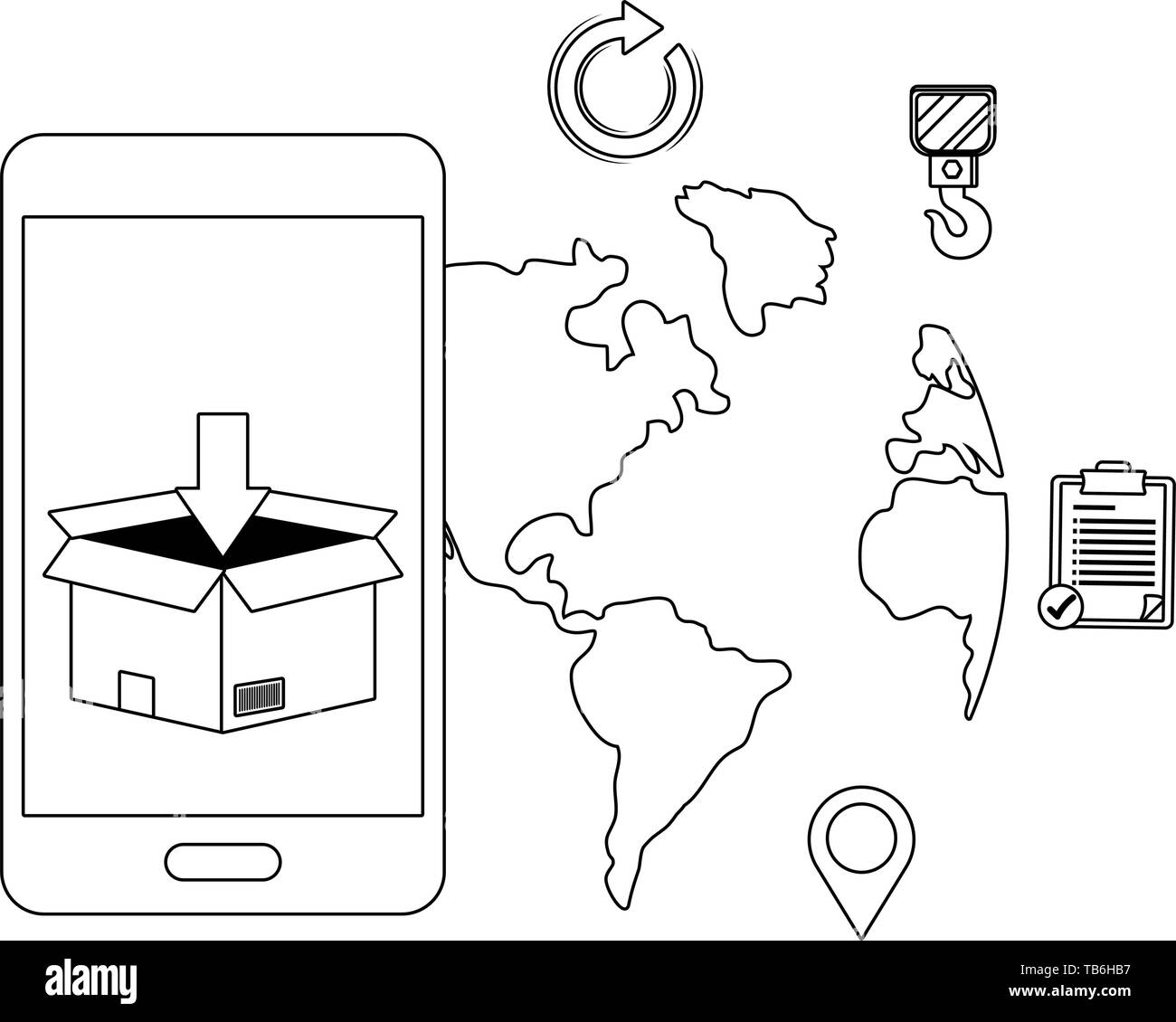 delivery tracking service shipping business logistic cartoon vector ...