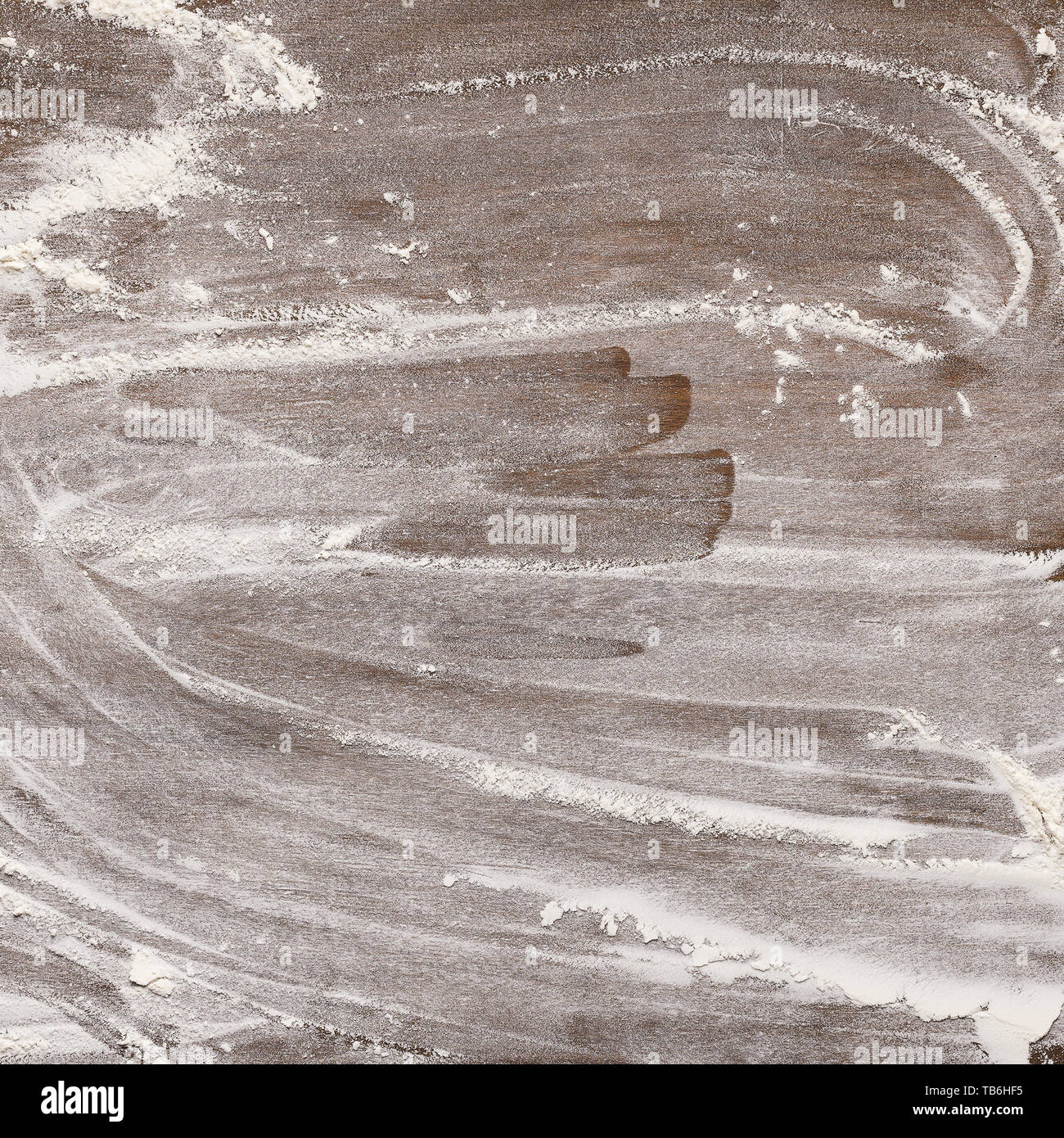 White Flour On Wooden Table, Top View, Crop Stock Photo - Alamy