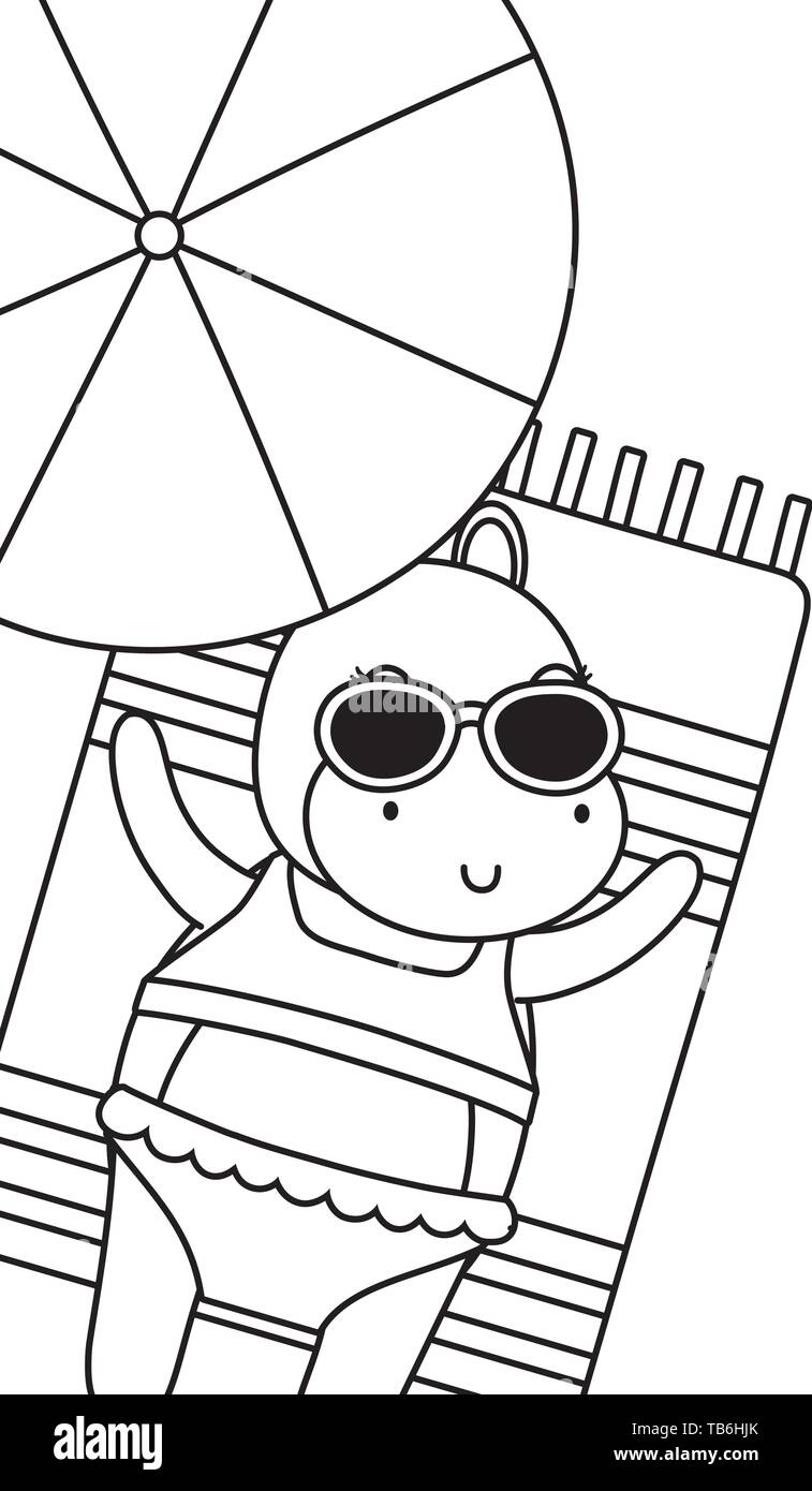 summer vacation relax time beach holidays scene cute little happy ...