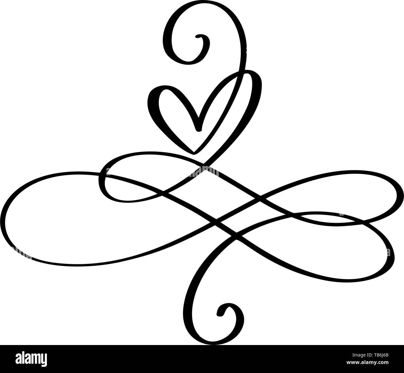 Love heart In the sign of infinity. Sign on postcard to Valentines day ...