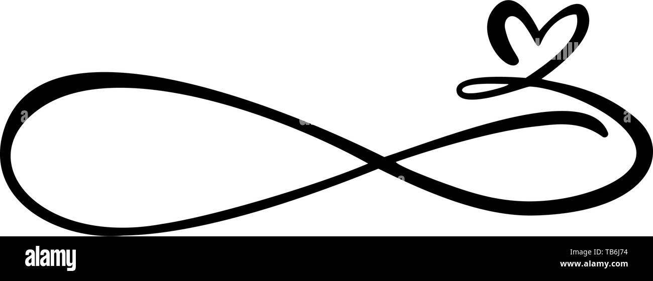 Love heart In the sign of infinity. Sign on postcard to Valentines day ...