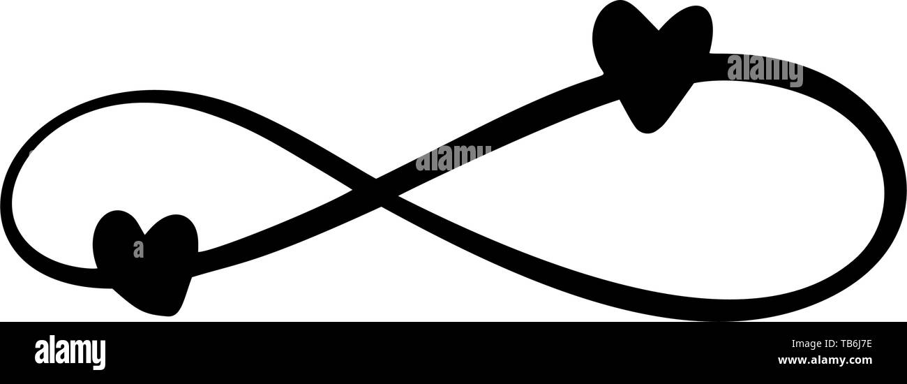 Love heart In the sign of infinity. Sign on postcard to Valentines day ...