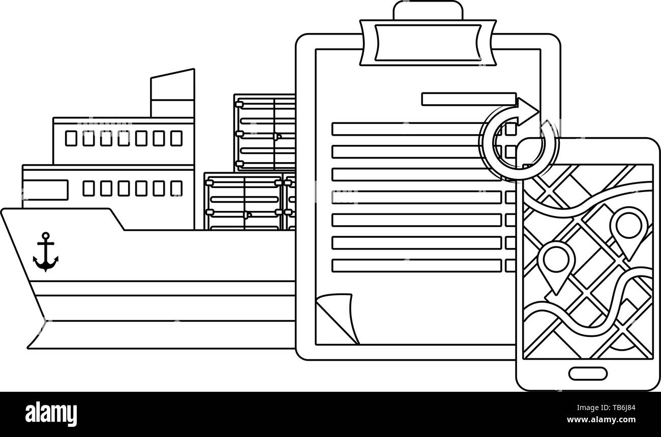 delivery tracking service shipping business logistic cartoon vector ...