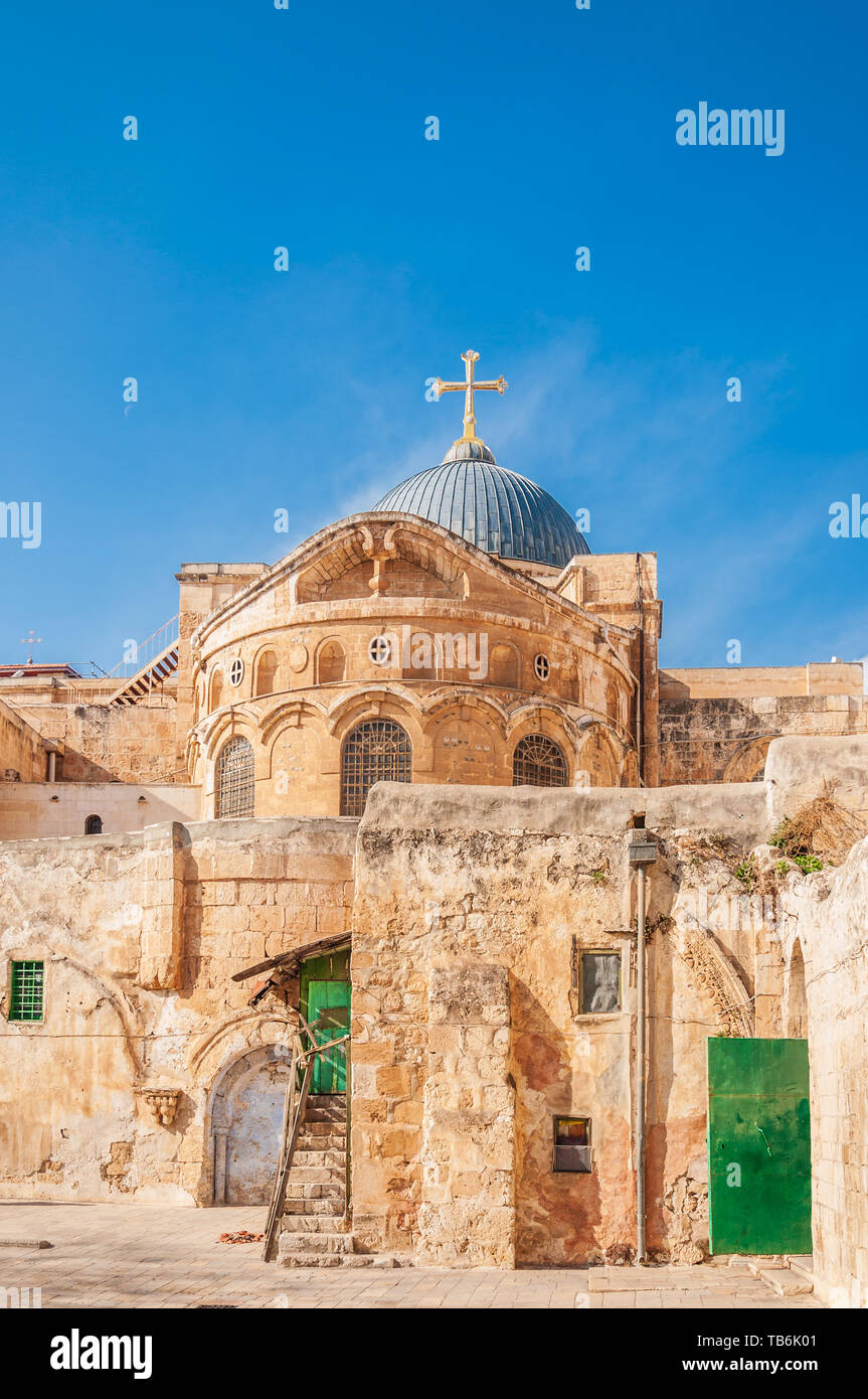 Dome cupola of the Church of the Holy Sepulchre in Jerusalem Stock ...