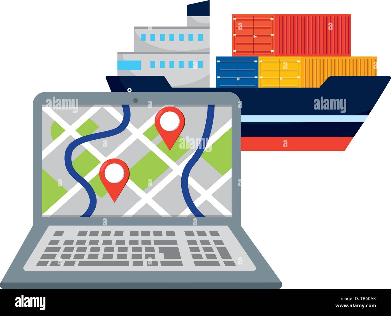 delivery tracking service shipping business logistic cartoon vector ...