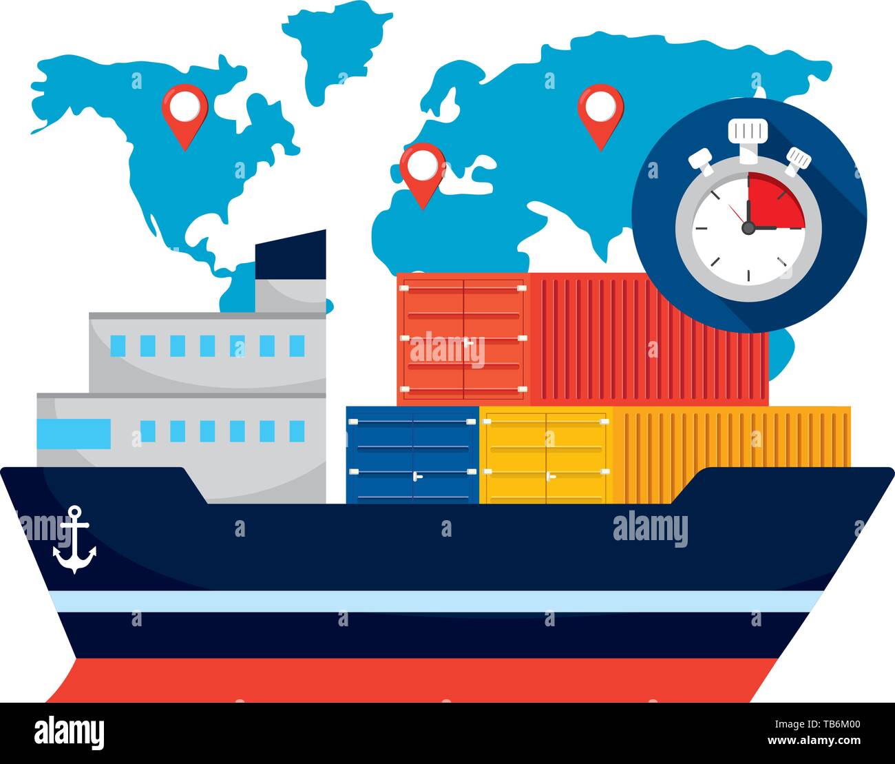 delivery tracking service shipping business logistic cartoon vector ...