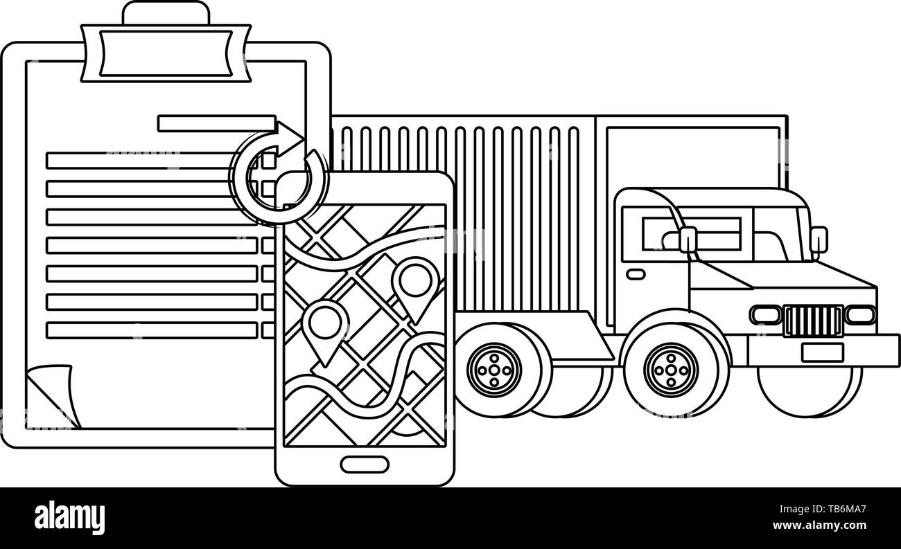 delivery tracking service shipping business logistic cartoon vector ...