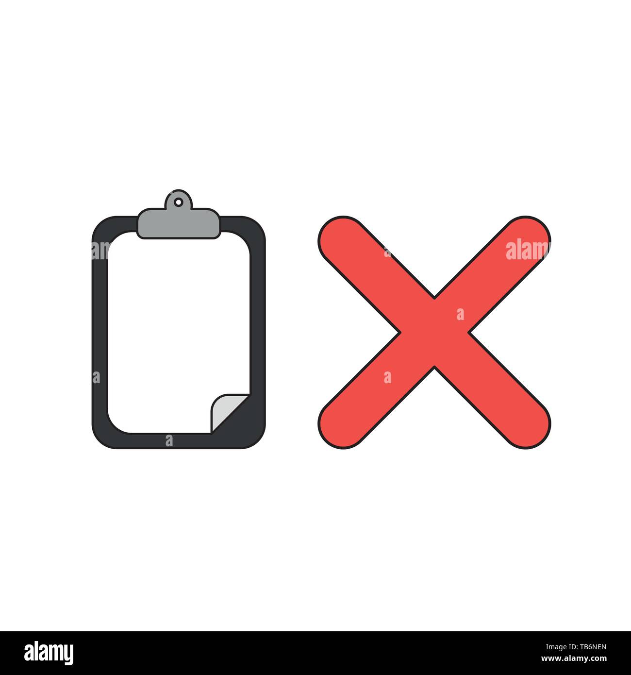 X Mark On Clipboard
