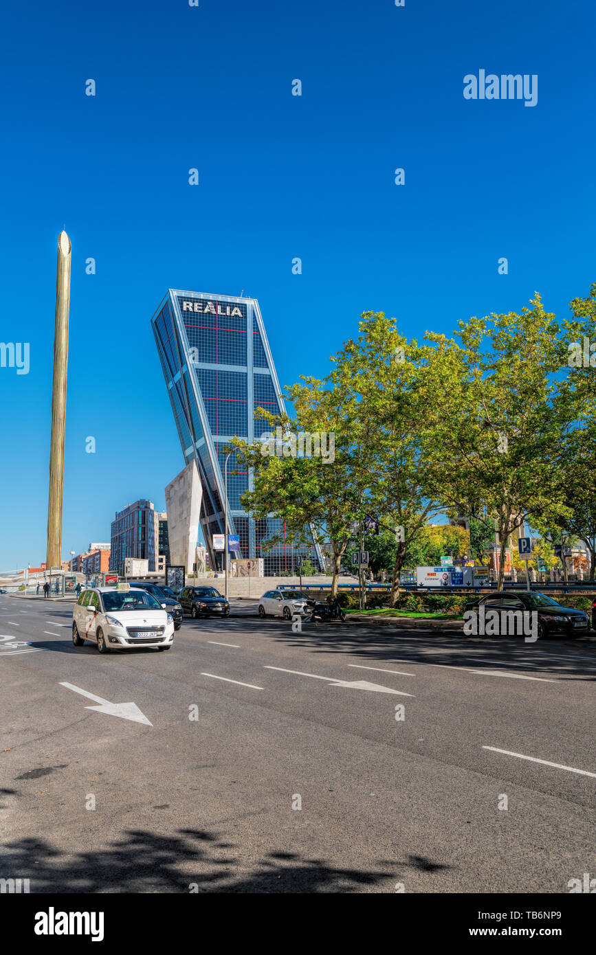 The Puerta de Europa towers (Gate of Europe) in Madrid, Spain Stock ...