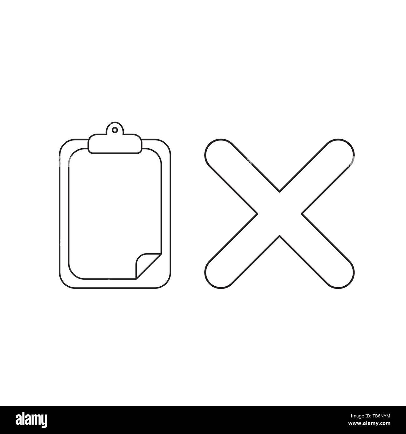 X Mark On Clipboard
