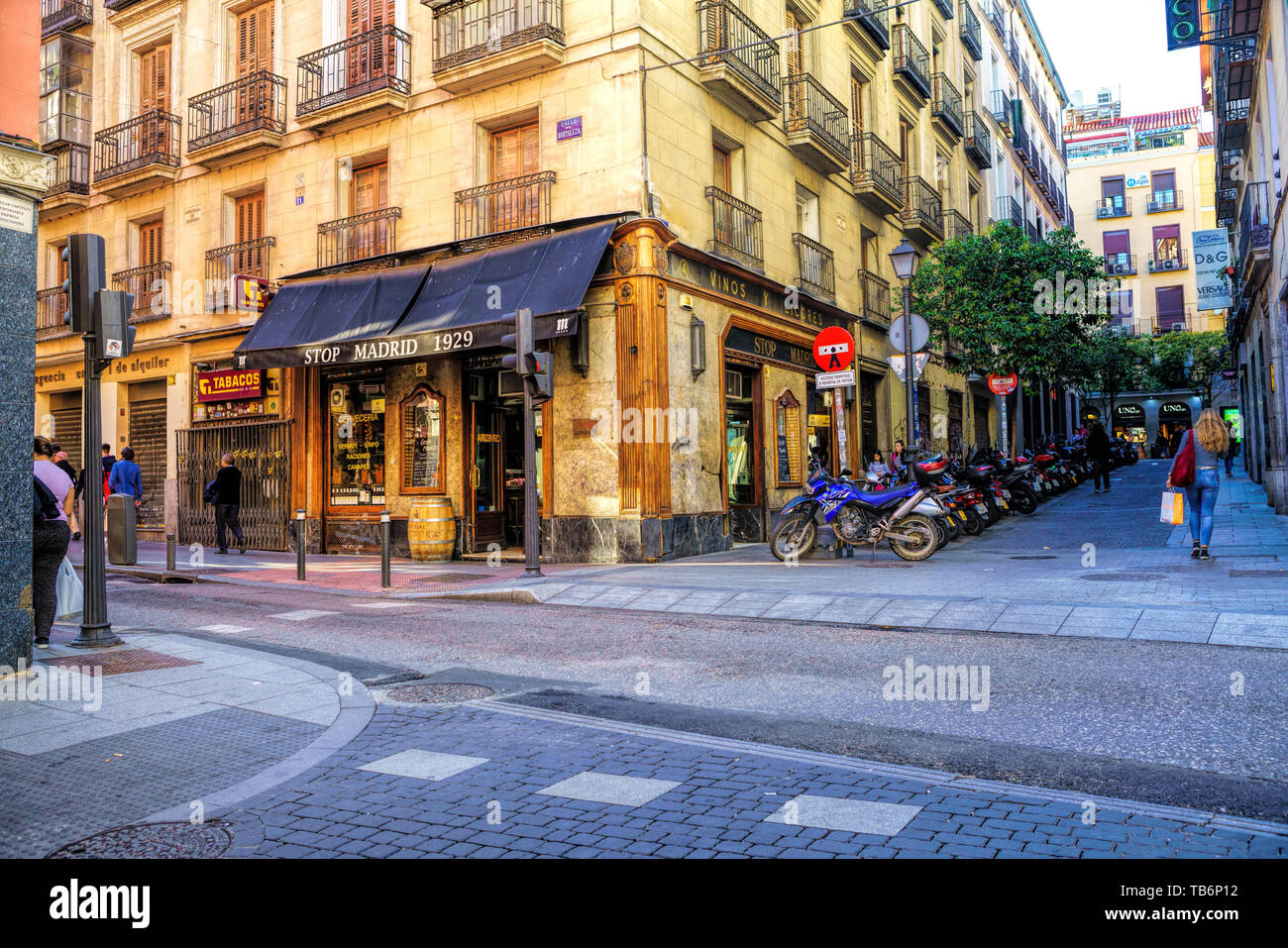 Old street in Madrid, Spain. Architecture and landmark of Madrid ...