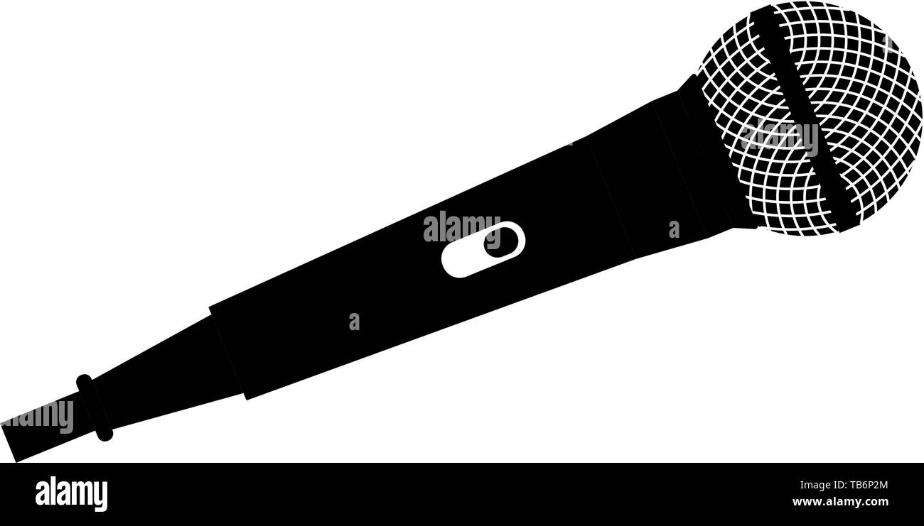 Microphone Black And White Vector