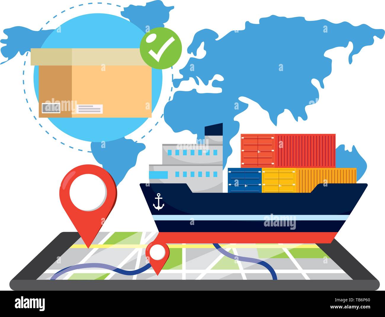 delivery tracking service shipping business logistic cartoon vector ...