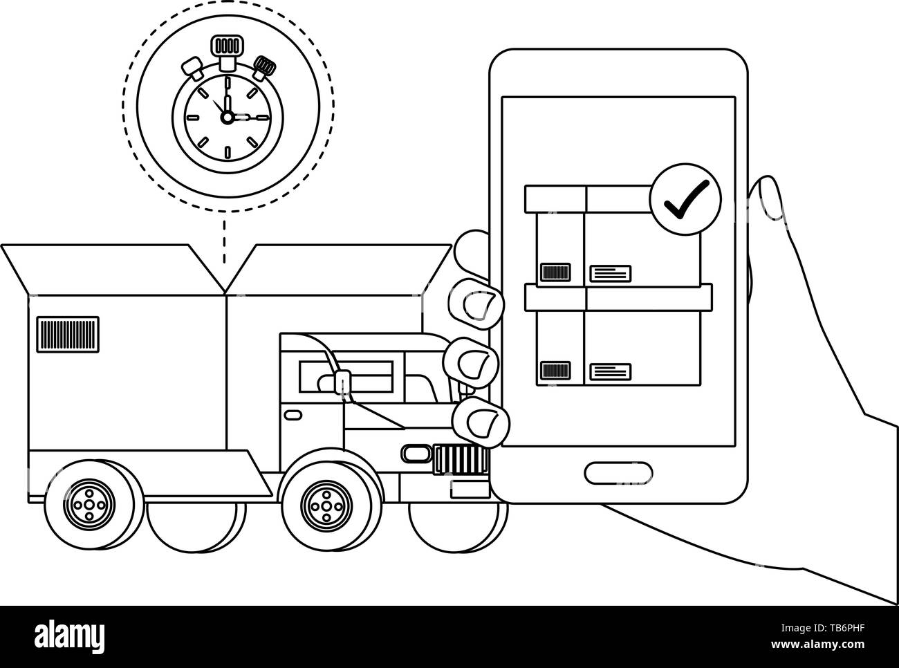 delivery tracking service shipping business logistic cartoon vector ...