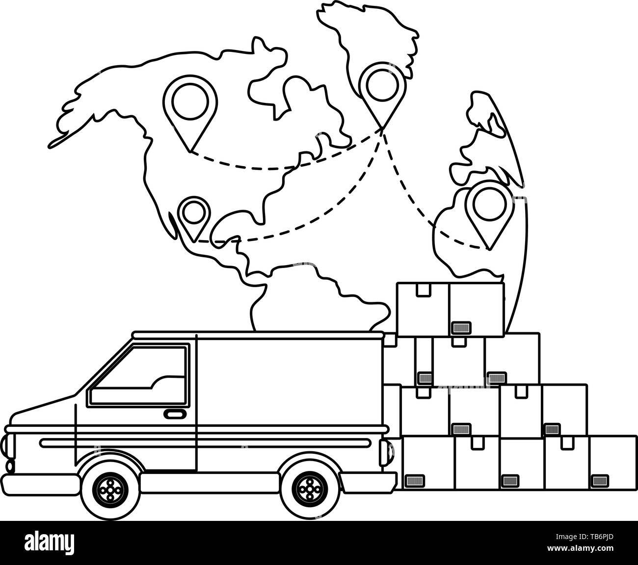 delivery tracking service shipping business logistic cartoon vector ...