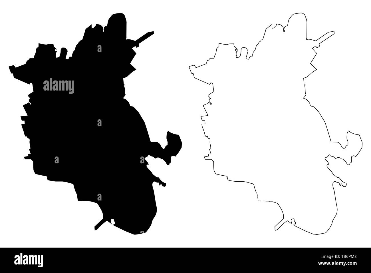 Almaty city (Republic of Kazakhstan, Regions of Kazakhstan) map vector ...