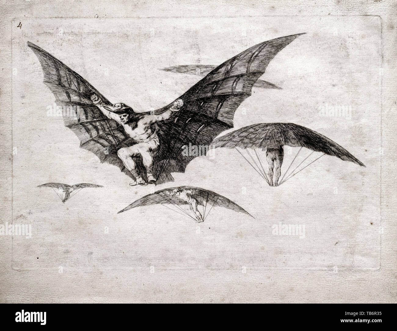 Francisco Goya, A Way of Flying, etching, circa 1815 Stock Photo - Alamy