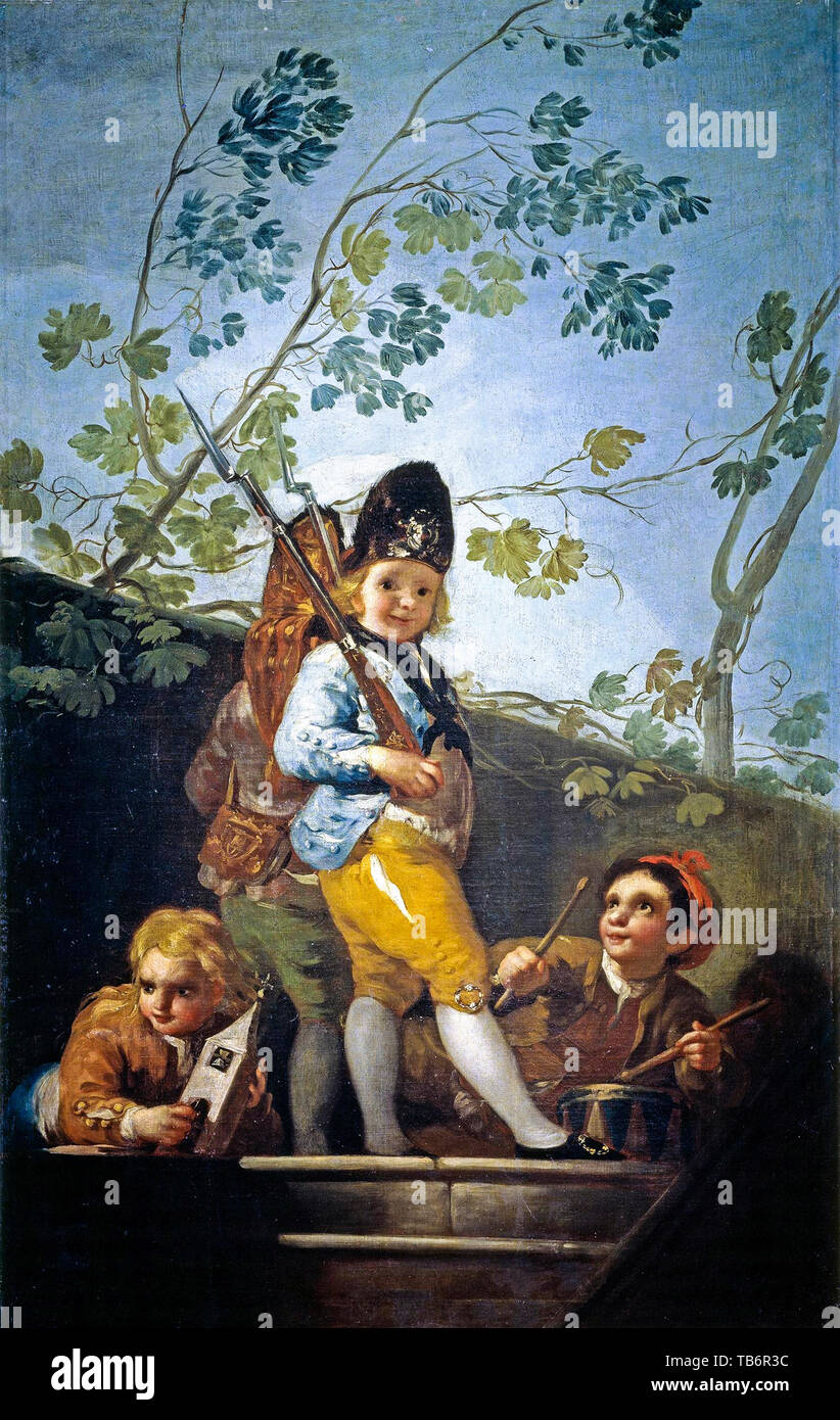 Francisco de goya boys playing at soldiers art hi-res stock photography ...