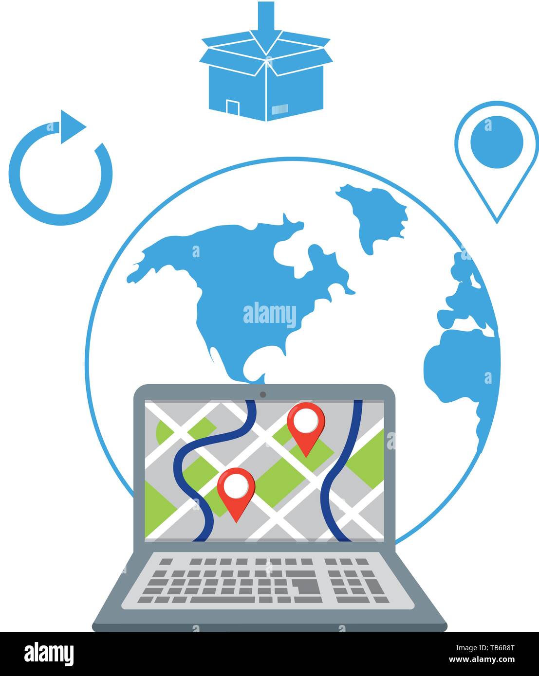 delivery tracking service shipping business logistic cartoon vector ...