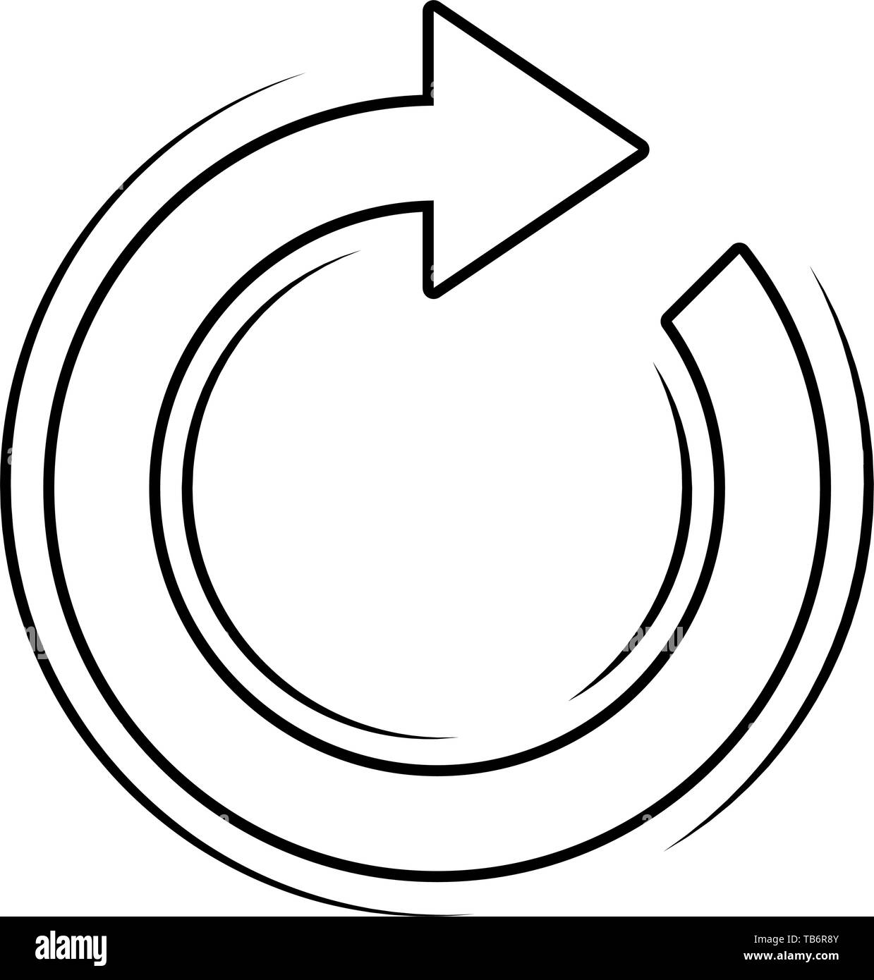 round arrow icon cartoon isolated vector illustration graphic design ...