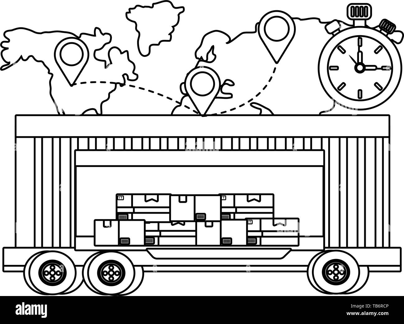 delivery tracking service shipping business logistic cartoon vector ...
