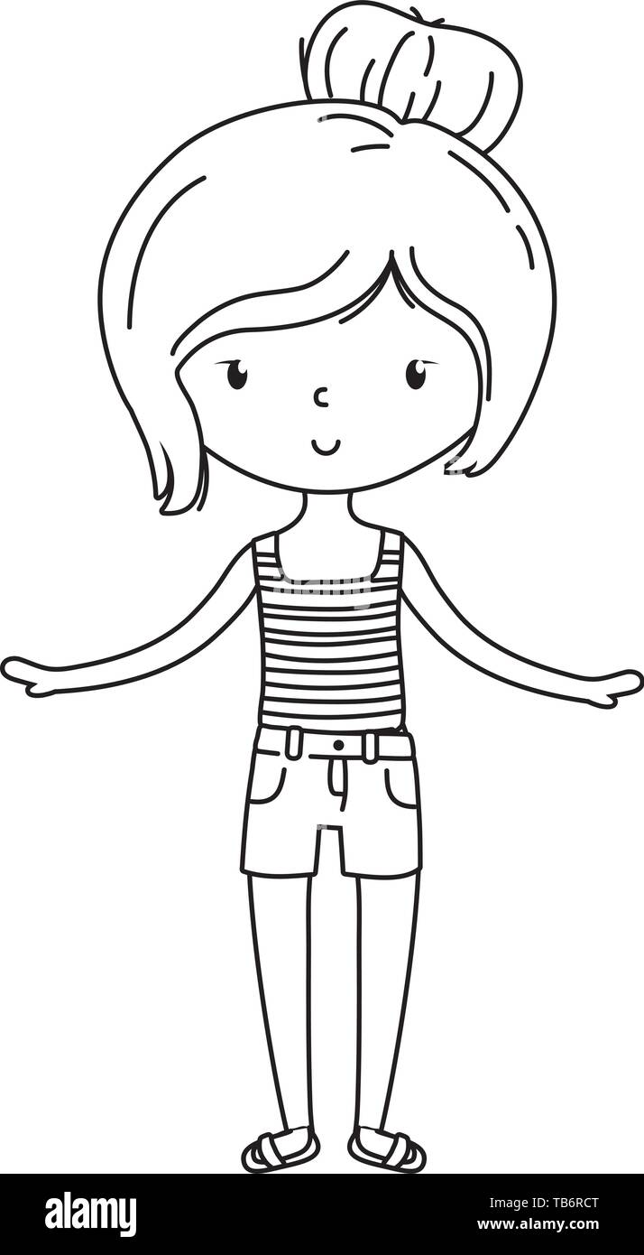 Girl Shorts Coloring Pages