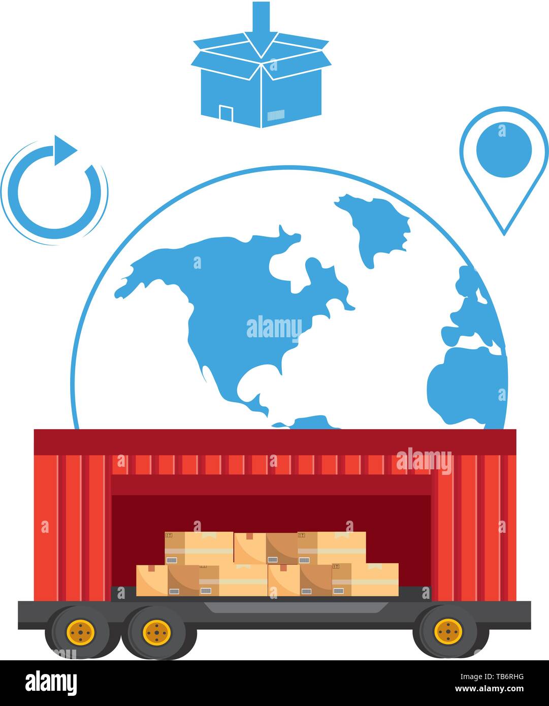 delivery tracking service shipping business logistic cartoon vector ...