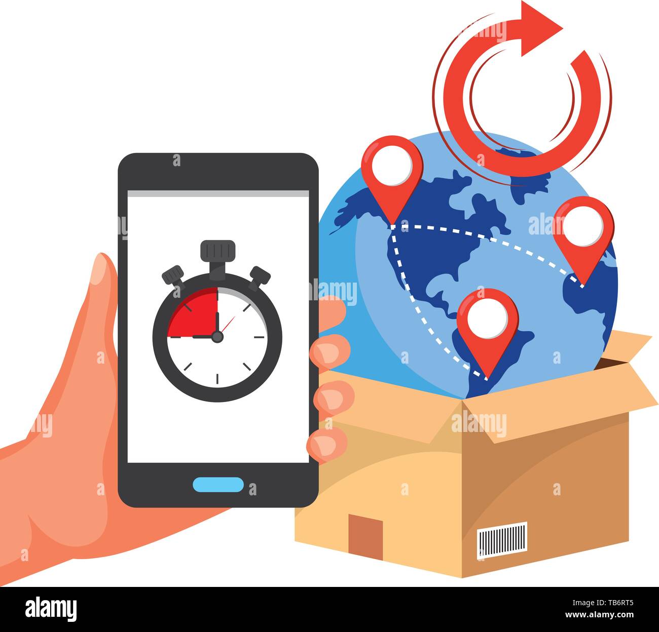 delivery tracking service shipping business logistic cartoon vector ...